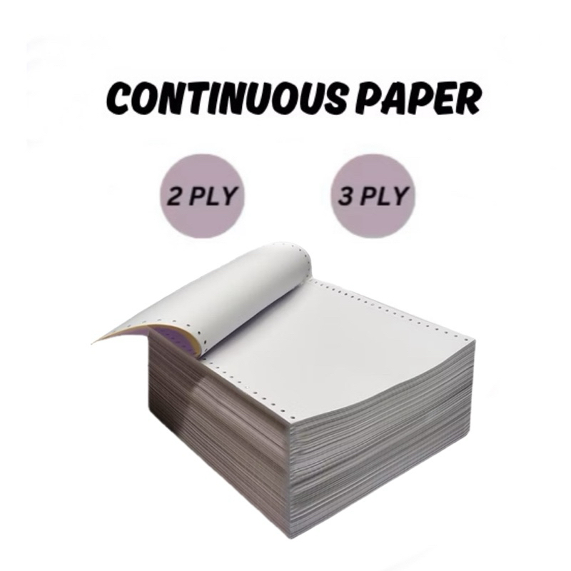 2 Ply / 3ply Carbonless Continuous Form Paper 1 Whole 500/ 1000 Sheets ...