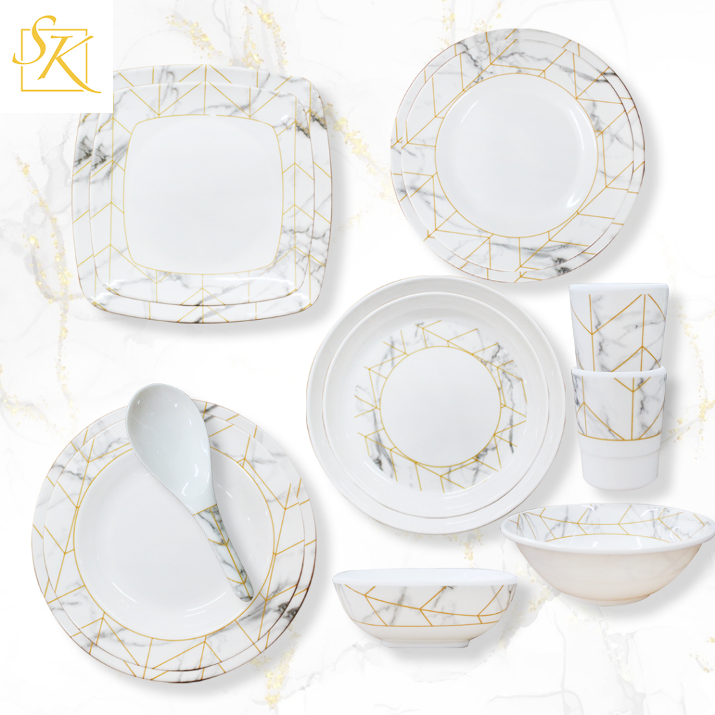 4PCS SET Skyline Design Melamine ware Dinnerware plate,bowls,cups ...