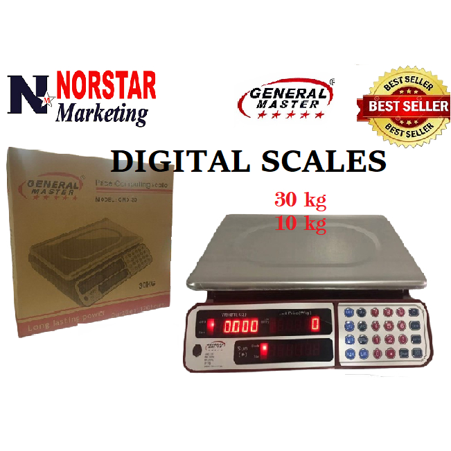 GENERAL MASTER DIGITAL COMPUTING SCALE 30KG/10KG | Shopee Philippines