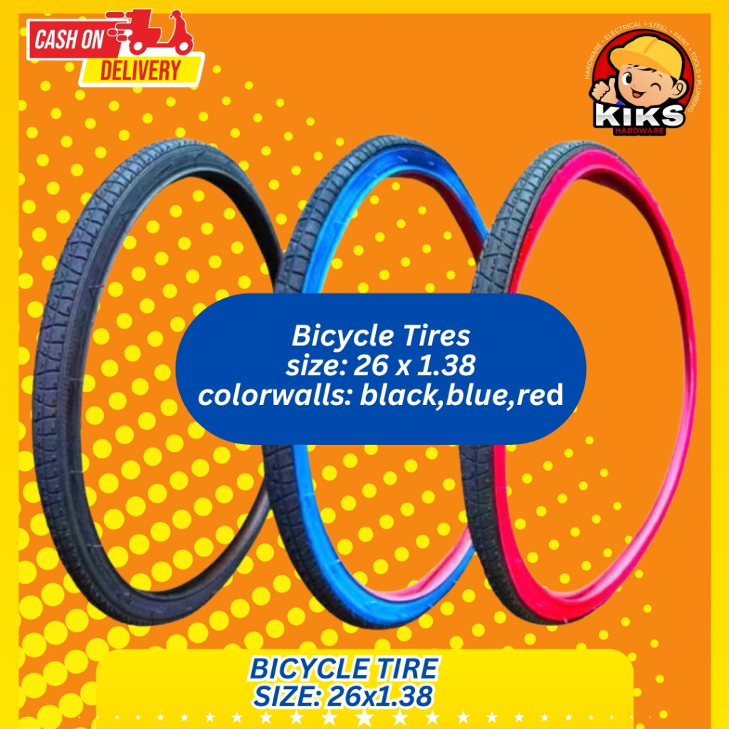 Bicycle Tire Bike Tire Size 26x1.38 Color walls available Red,Black ...