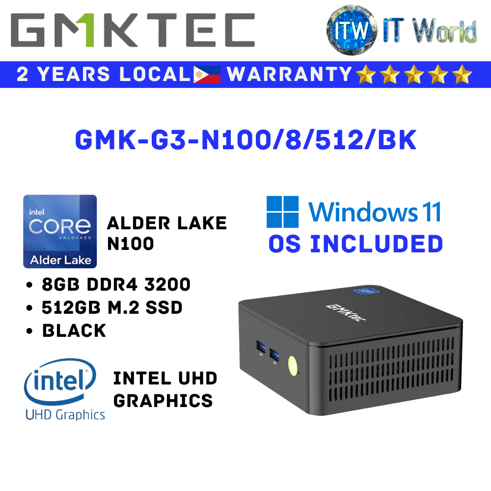 Itw | GMKtec Mini PC All in One Desktop PC Nucbox G3 PC Kit (GMK-G3-N100/8/512/BK) 11E8 | Shopee ...