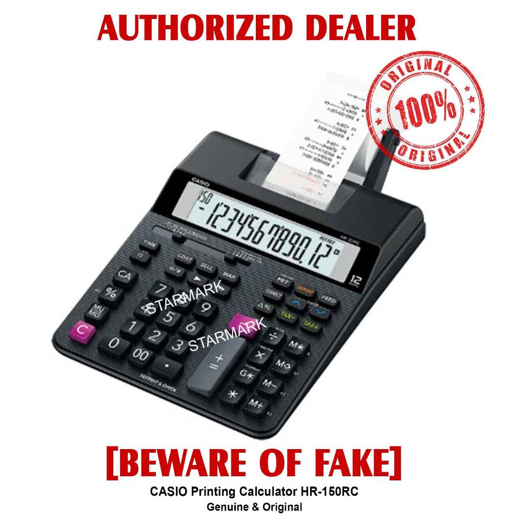 Casio HR150RC Casio Printing Calculator Adding Machine Heavy Duty ...