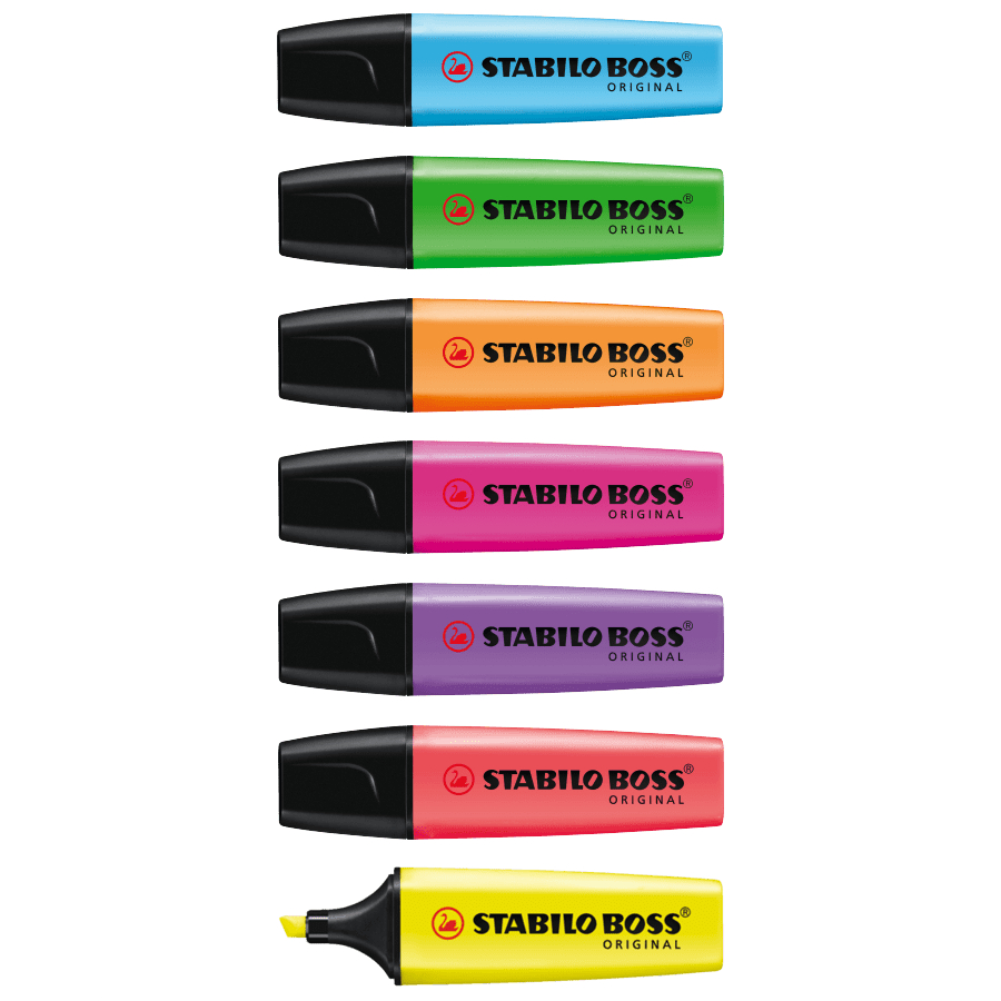 (PIECE) Stabilo Boss original highlighter | Blue, Green, Orange, Pink ...