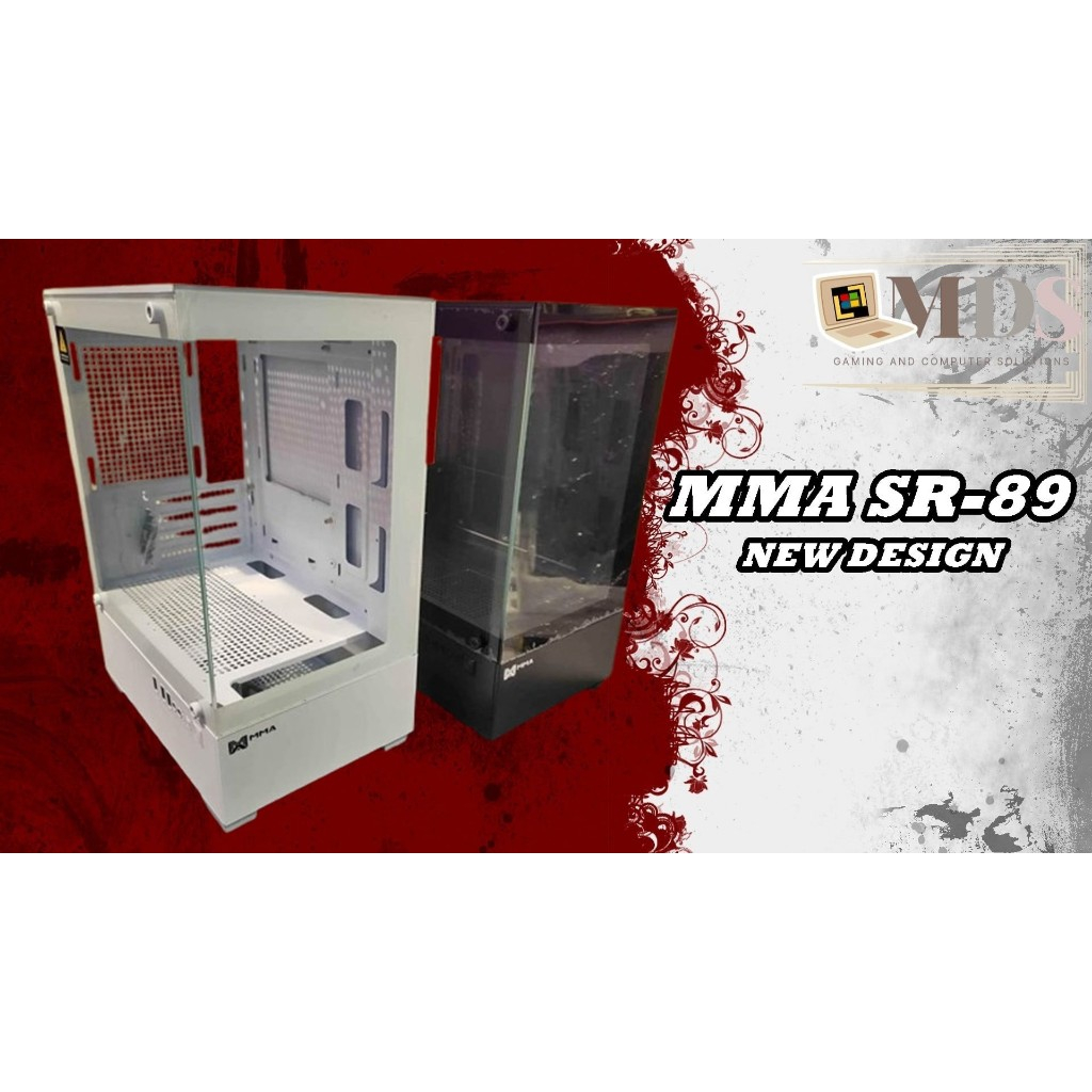 MMA SR 89 MITX MATX Gaming PC Case Black and White [NO FAN/PSU INCLUDED ...
