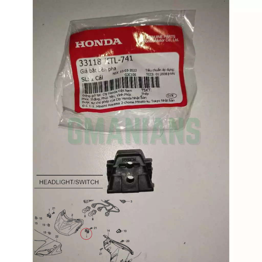 ORIGINAL headlight bracket/headlight clip for Wave, XRM/ Alpha/ RS 125 ...