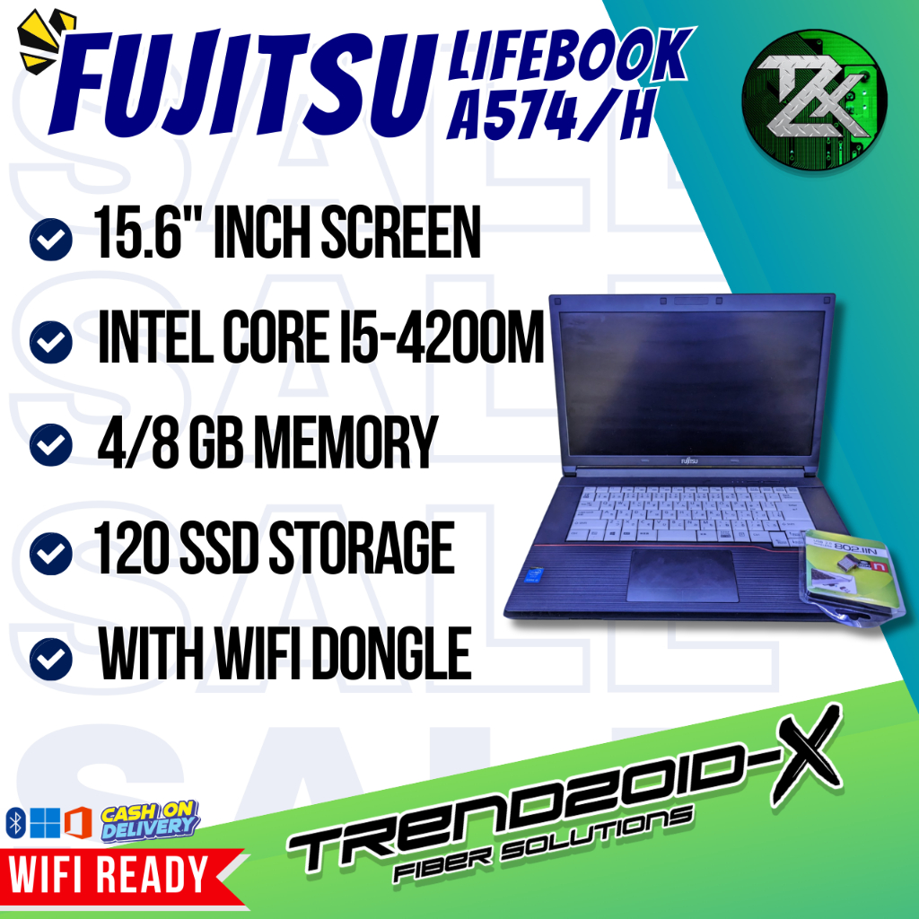 FUJITSU LIFEBOOK A574/H | 4GB RAM | 120 SSD | TRENDZOID-X-FIBER SOLUTION | Shopee Philippines