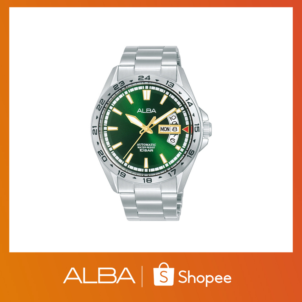 ALBA Philippines AL4471X1 Green Dial Stainless Steel Strap Men's ...