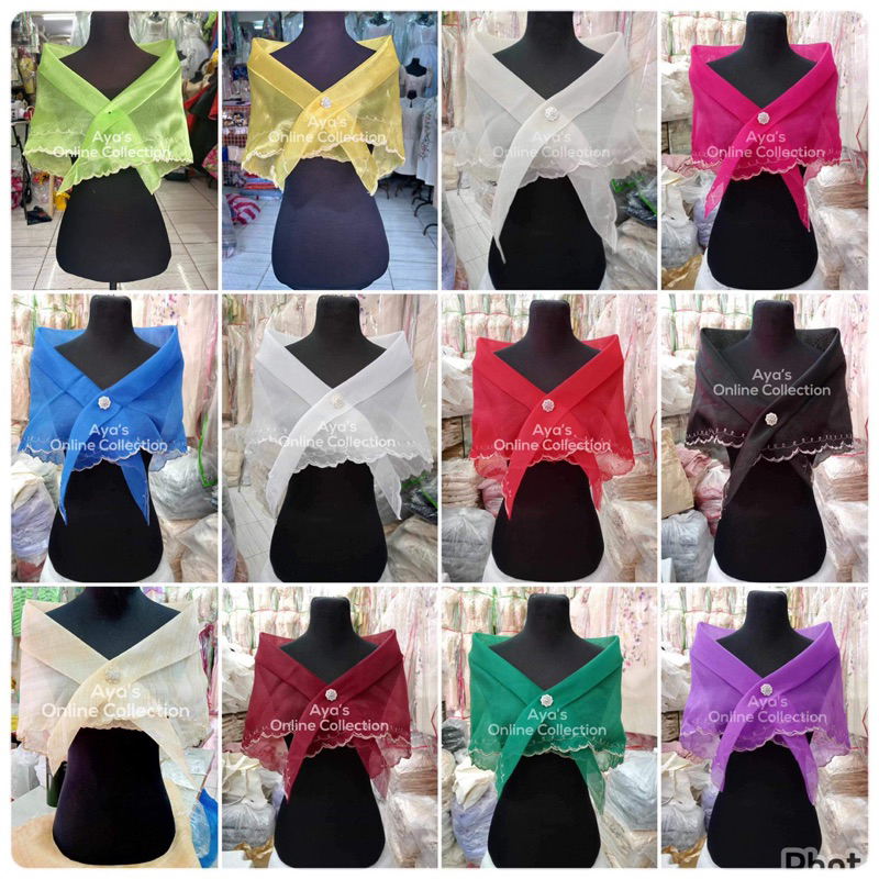 Filipiniana Alampay/ Shawl Embroidery Design (Brooch not included ...