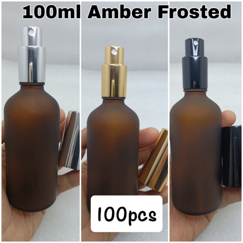 100pcs 100ml Amber Frosted Fancy Gold Spray | Shopee Philippines