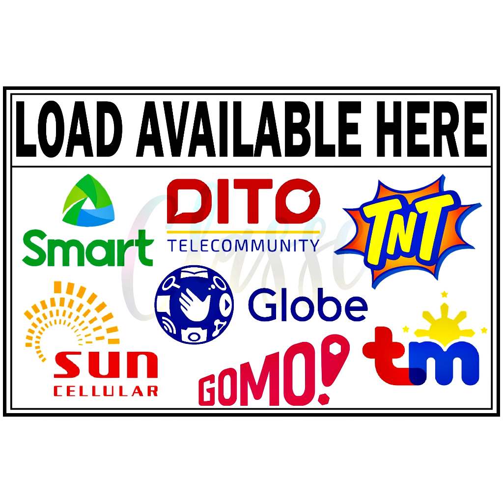 LOAD/GCASH/BILLS PAYMENT LAMINATED LOAD SIGNAGES A4 SIZE 180GSM PAPER ...