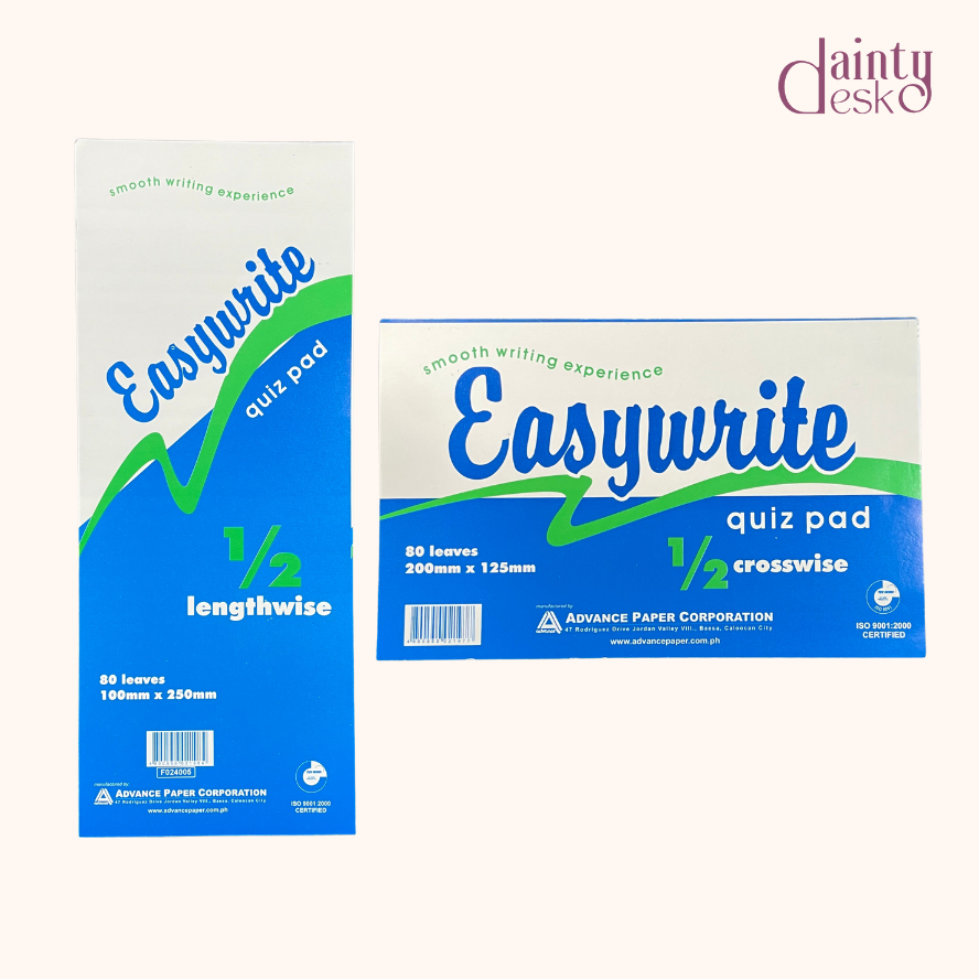 EasyWrite Quiz Pads 1/2 cross-wise & length-wise | Shopee Philippines