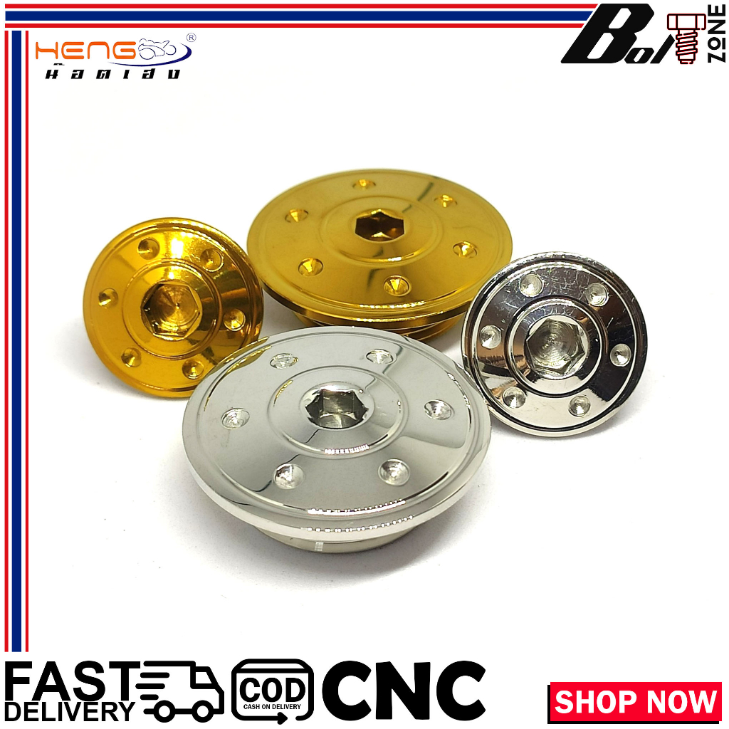 HENG STAINLESS DOTTED DESIGN ENGINE DUO CAP COVER YAMAHA / HONDA ...