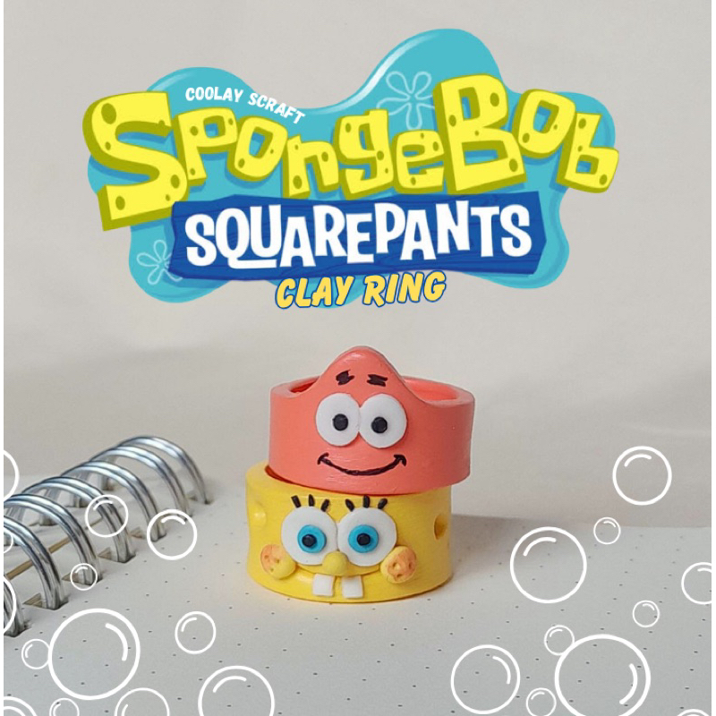 SpongeBob and Patrick Clay rings by CooLAY Scraft | Shopee Philippines