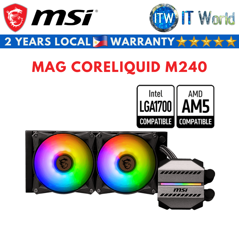 Msi Mag Coreliquid M240/M360 Aluminum Two Ball Bearing ARGB Liquid ...