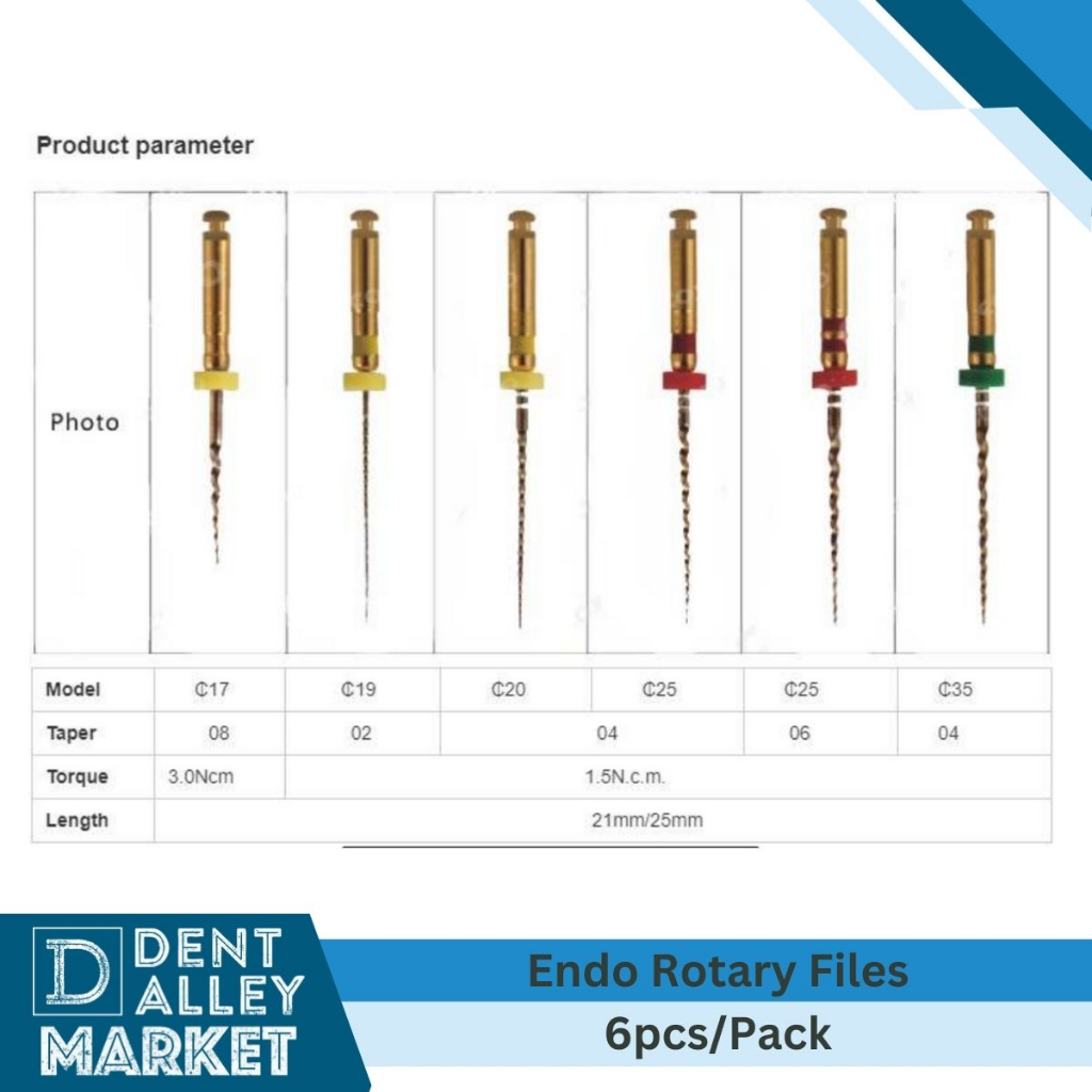 Endo Rotary Files COXO Niti file Gold Dental SOCO RCT Files | Shopee ...
