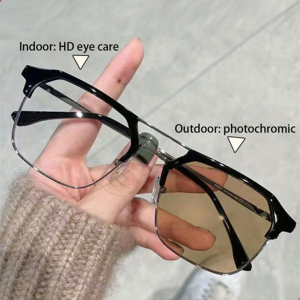 Anti Radiation Eyeglasses Metal Frame Anti Blue Light Photochromatic ...