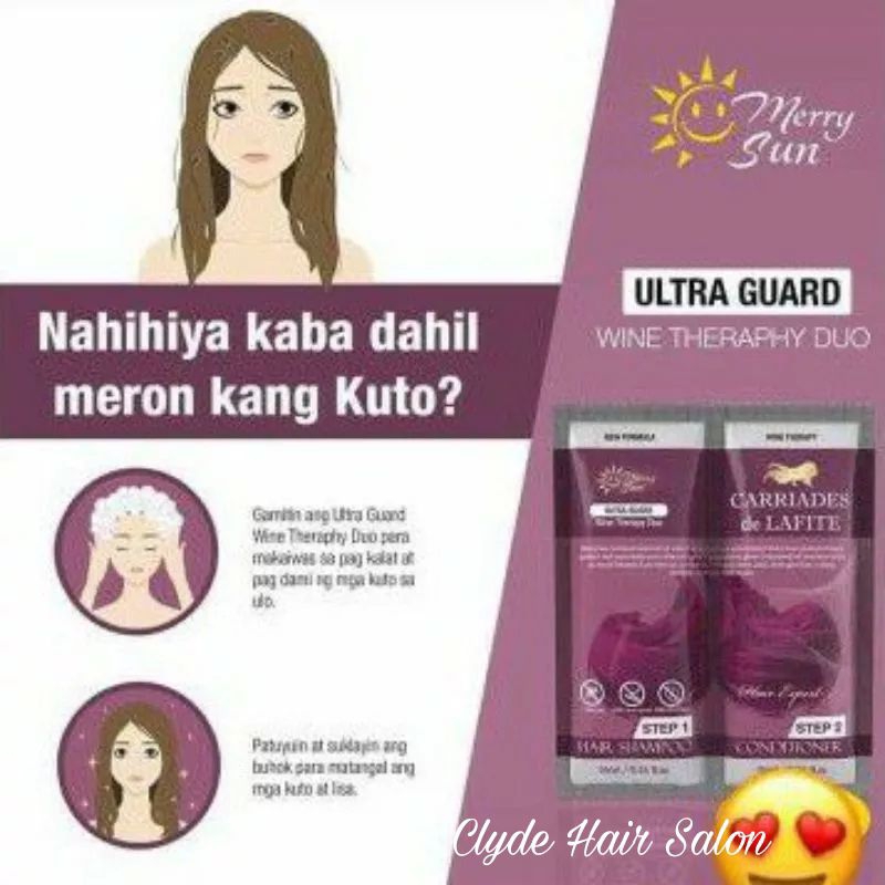 MERRYSUN wine therapy duo , anti-lice and anti-kuto | Shopee Philippines