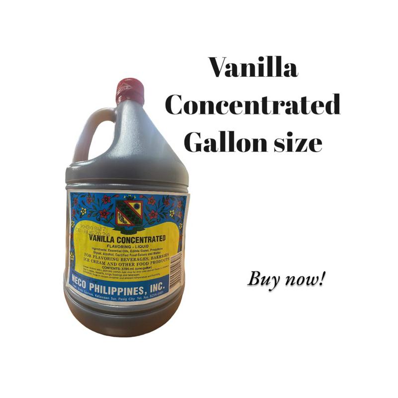 NECO VANILLA CONCENTRATE gal/gallon FLAVOR ENHANCER ONLY (Flavoring Liquid) | Shopee Philippines