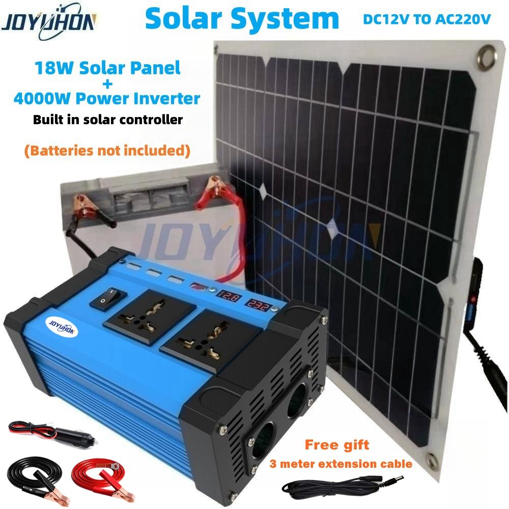 JOYUHON Solar Power System Set 6000W Power Inverter 18W Solar Panel 30A ...