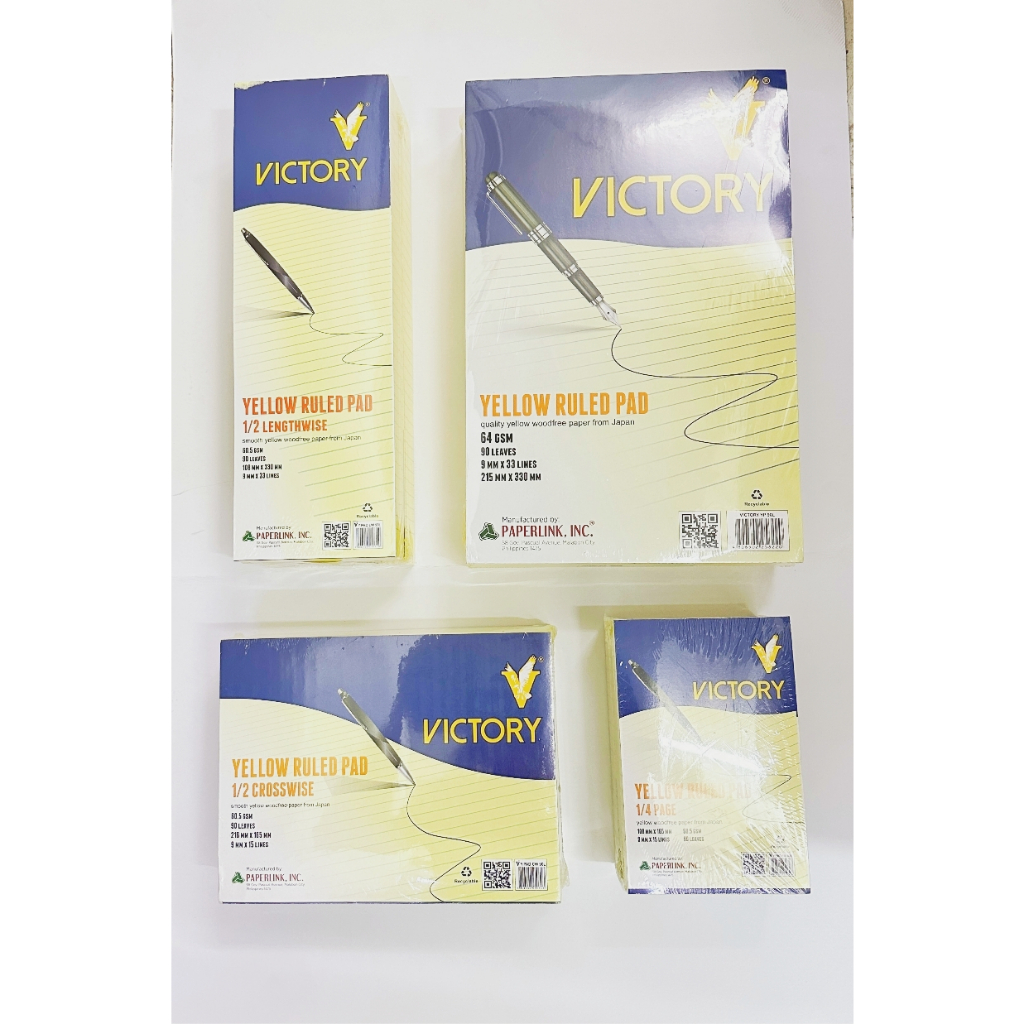 Victory Yellow Ruled Pad Lenghtwise ,Crosswise ,1/4 page Sold Per Ream ...