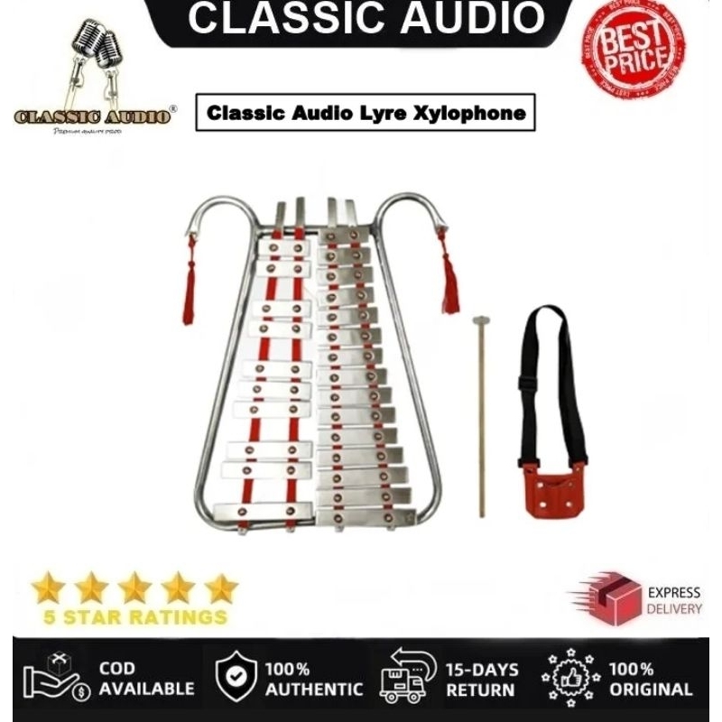 Classic Audio Music Lyre Xylophone Compact and Complete with Bag ...