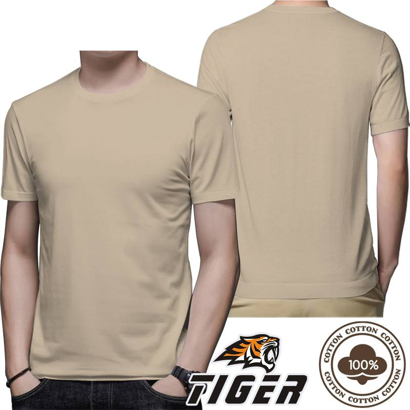 High quality khaki cotton brand basic plain t shirt for men damit pang ...