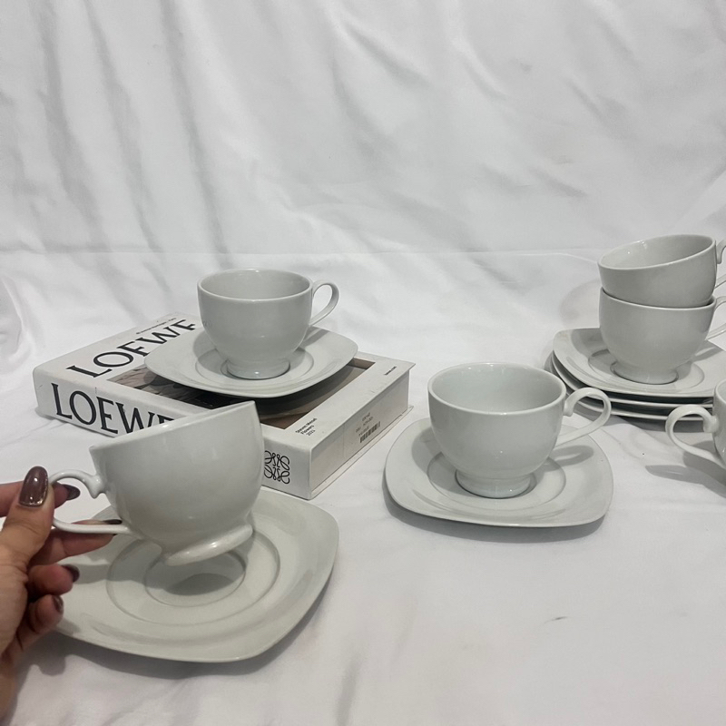 6set of 7oz/8oz espresso cup and saucer ceramic porcelain teacup and ...