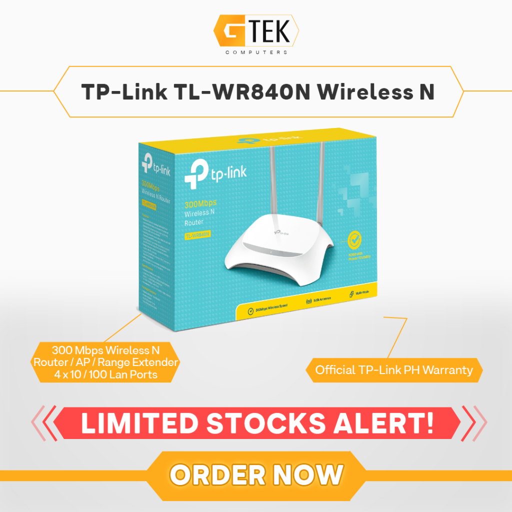 TP-Link TL-WR840N 300Mbps 2.4Ghz Wireless N Ethernet Router | Shopee ...