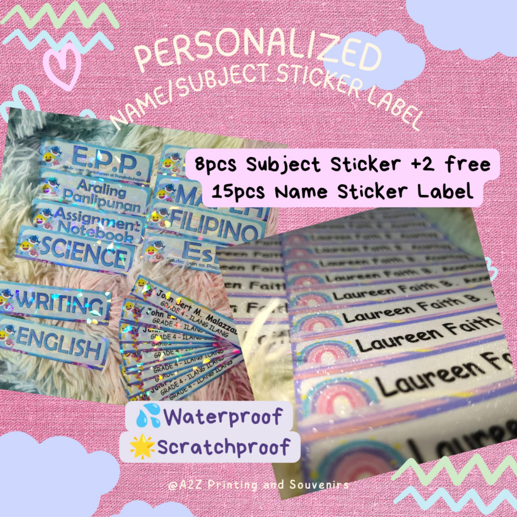 CUSTOMIZED SUBJECT/ NAME STICKER LABEL | Shopee Philippines