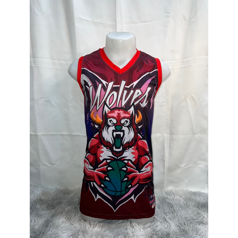 wolves red BASKETBALL JERSEY FULL SUBLIMATION/ jersey fan wear ...