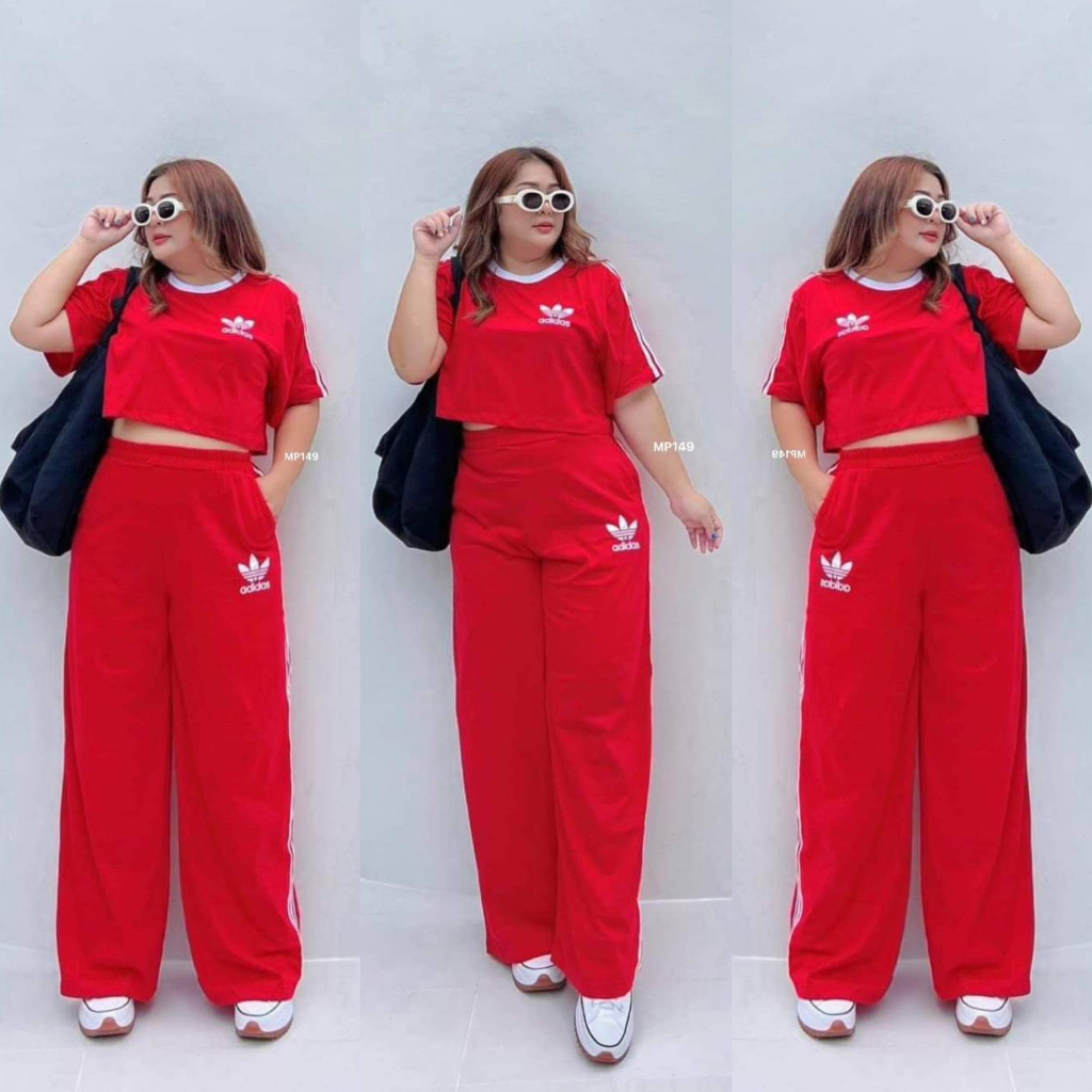 Plus size Adi.das Combi with cotton tape Sinha Coordinates wide leg ...
