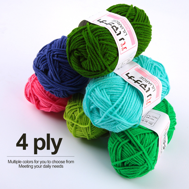 【IN STOCK】4 Plys 25g Super Soft Milk Cotton Yarn Smooth Fiber Knitting ...