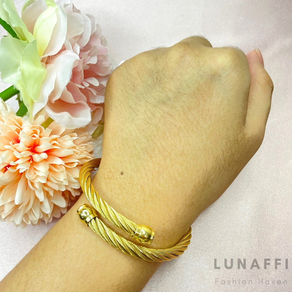 Stainless Steel High Quality Twisted Cuff Bangle | Shopee Philippines