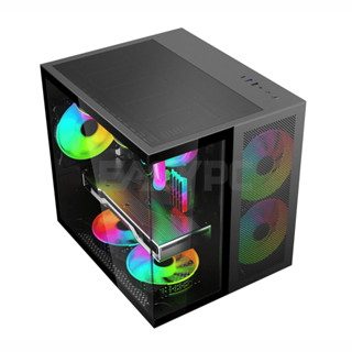 EasyPC| Inplay Seaview Pavilion pc case gaming| Micro ATX| Black and ...