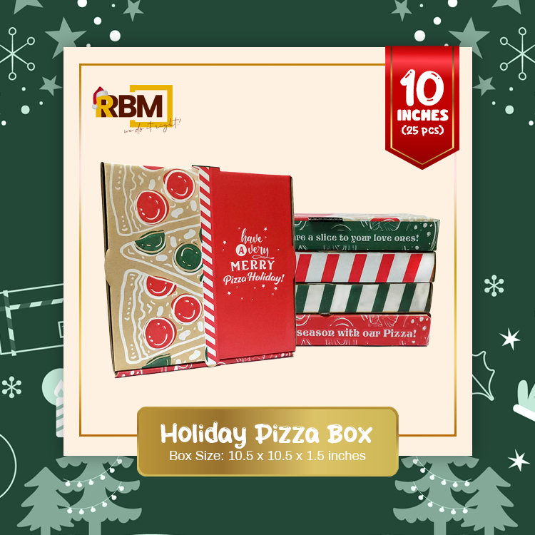 Pizza Box Christmas Edition Design | Corrugated Pizza Box | 10 inches ...