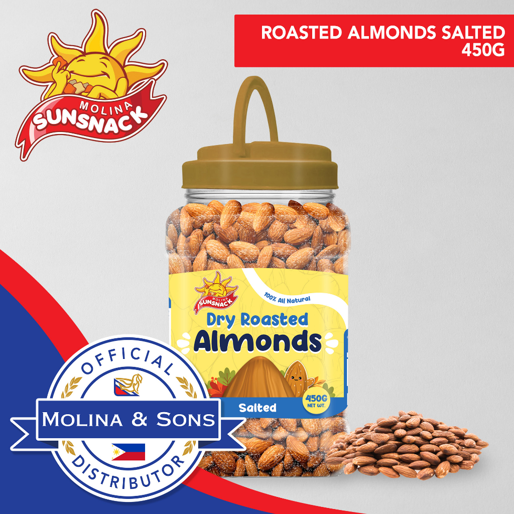 Sunsnack Roasted Almonds Salted 450g | Shopee Philippines