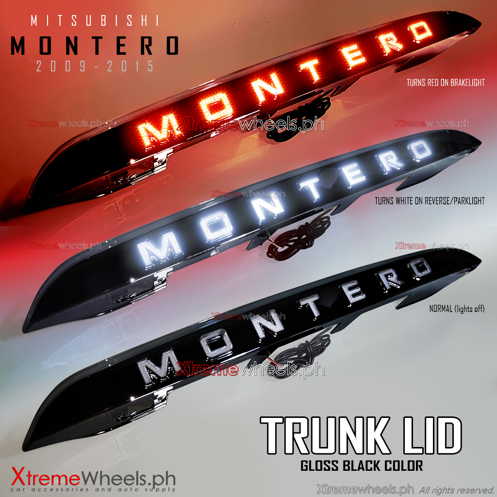 Mitsubishi Montero Gen2 2008-2015 Led Glossy Black Rear Bumper Trunklid ...