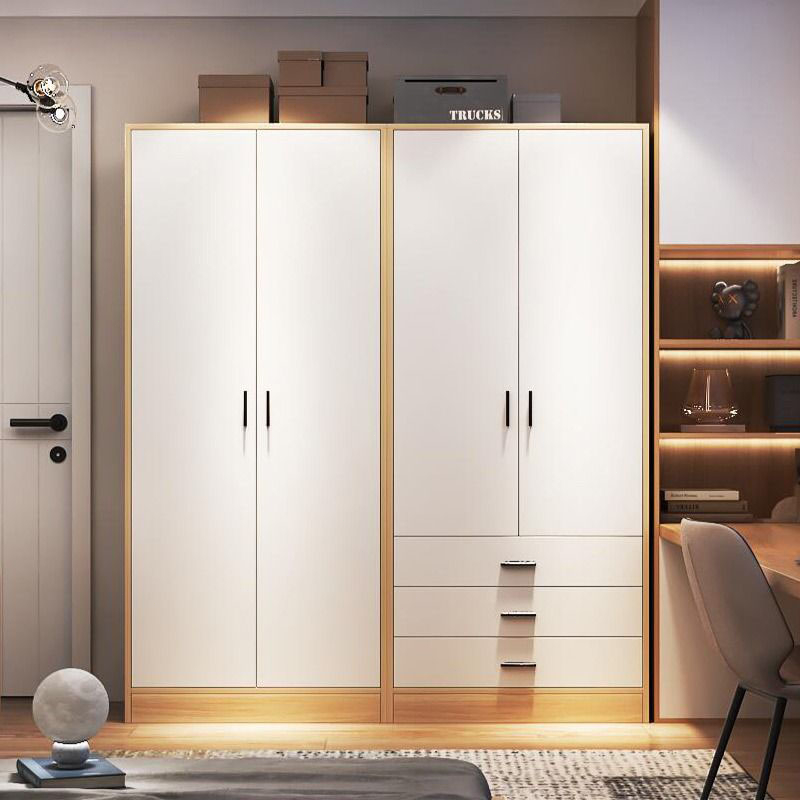Household bedroom storage cabinet Solid wood simple wardrobe Modern ...