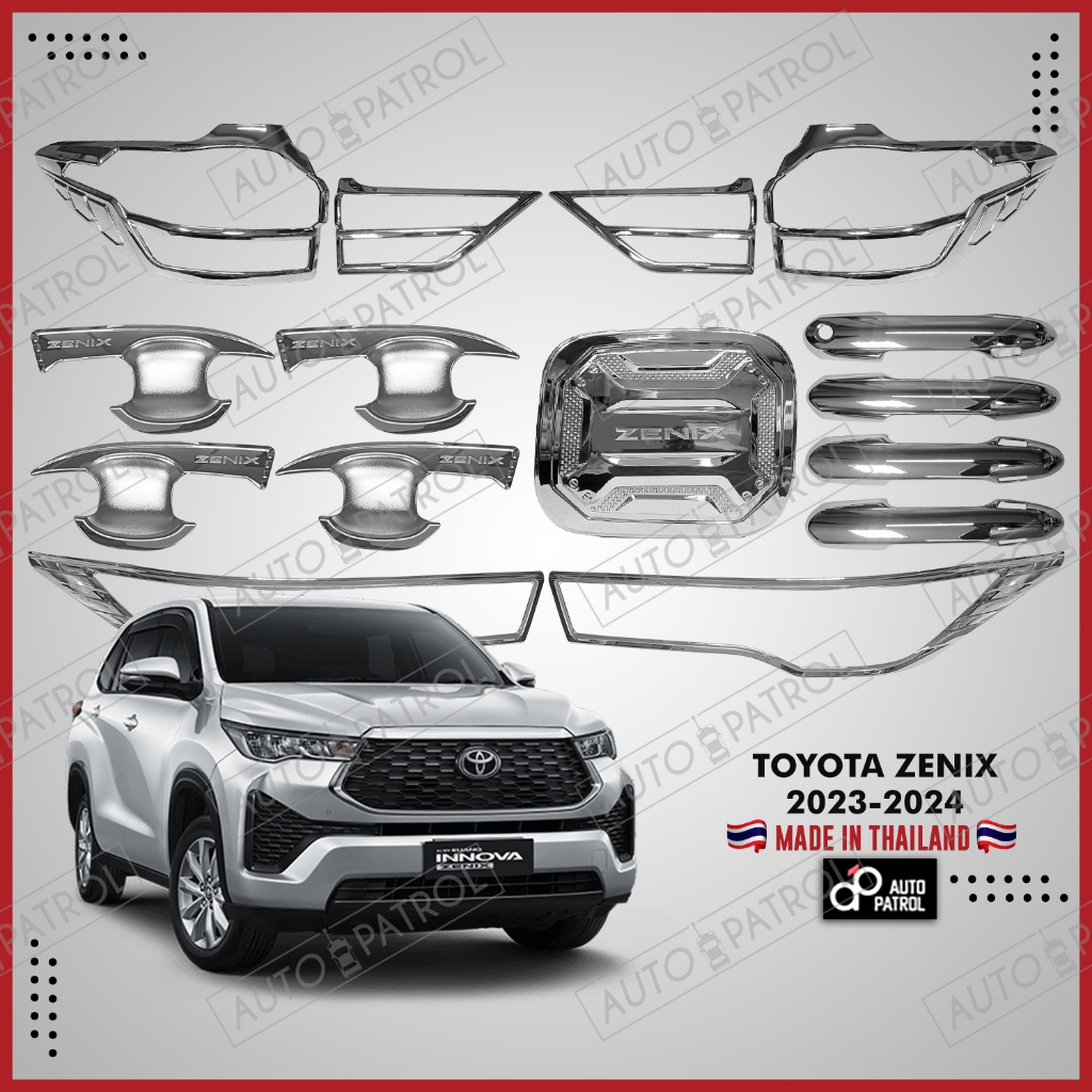 TOYOTA ZENIX 2023-2024 Combo Set Garnish CHROME (MADE IN THAILAND ...
