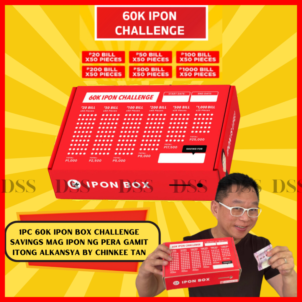 DSS 1pc 60K Ipon Box Challenge Savings mag ipon ng Pera gamit itong ...