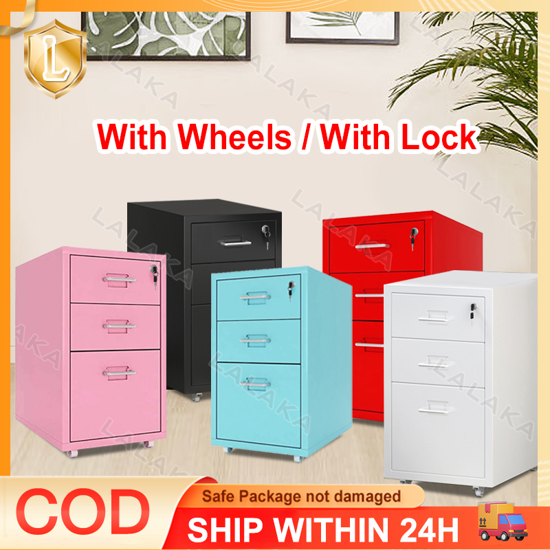3 Layer Metal Drawer Mobile Pedestal Drawer Home Office Drawer File ...