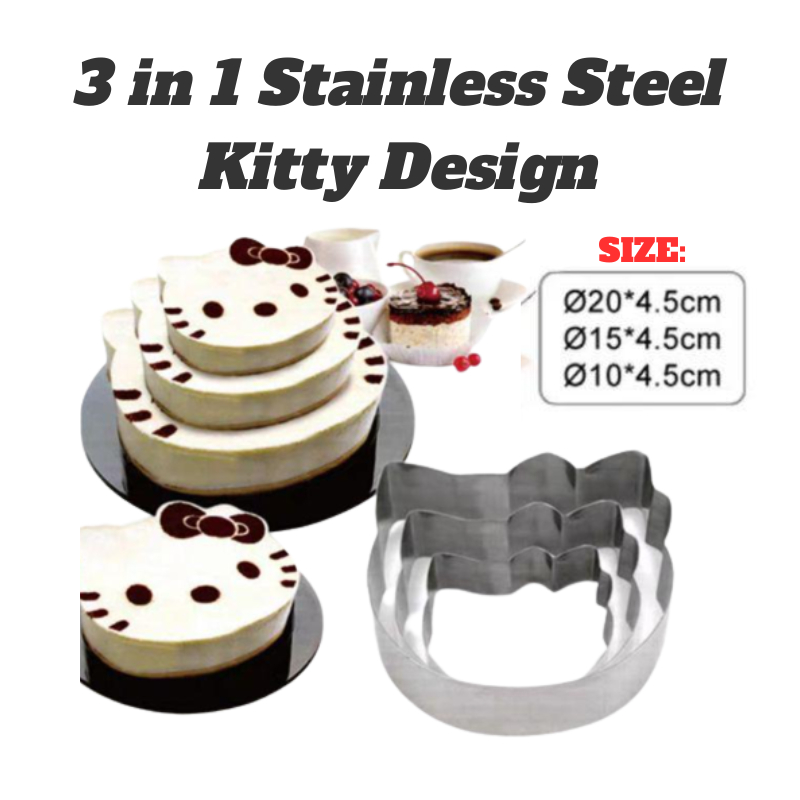 3pcs Stainless Steel Baking Molder for Cheese Cake Chocolate Mousse ...