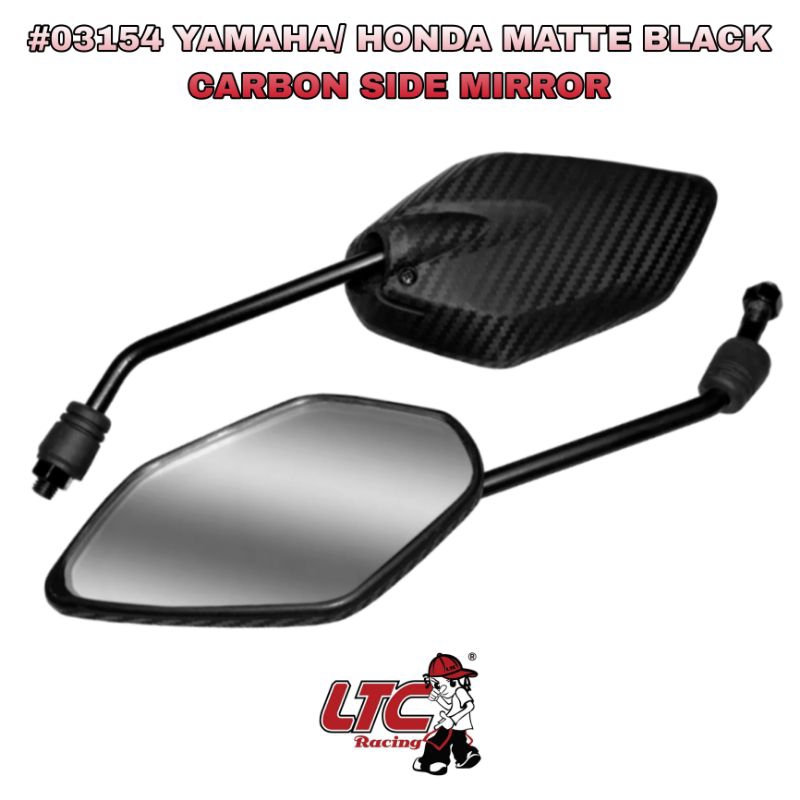 LTC-03154 YAMAHA/HONDA MATTE CARBON LONG STEM SIDE MIRROR | Shopee ...