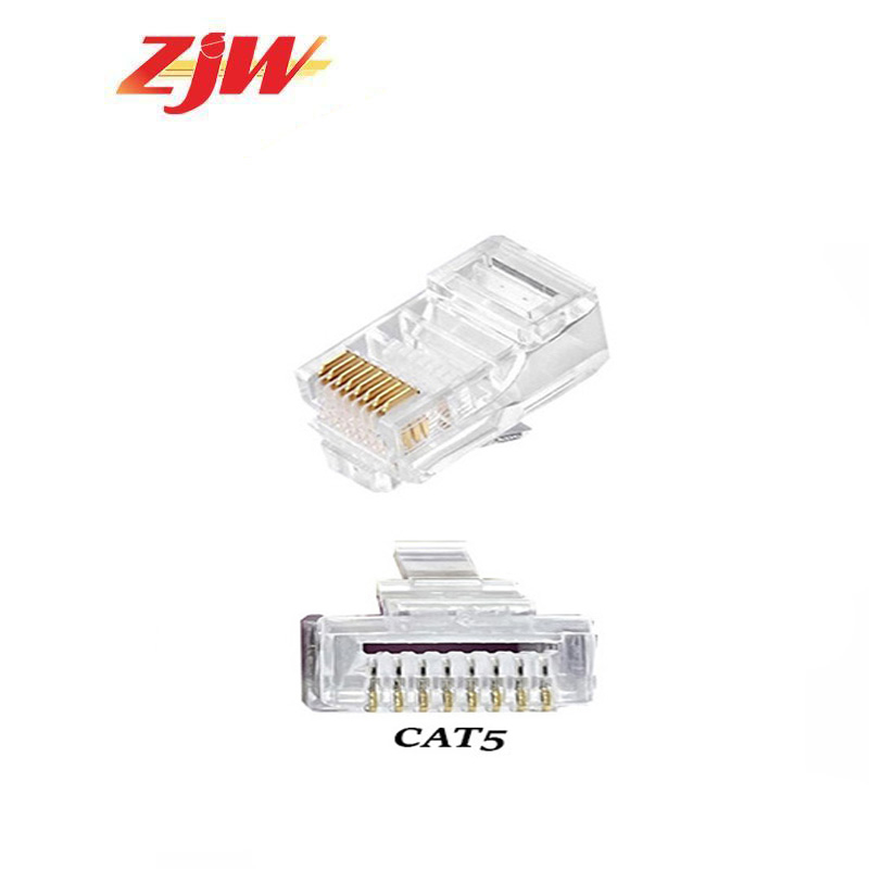 ZJW 100Pcs CAT5/CAT6 FTP RJ45 Pass Through RJ45 Connector Unshielded ...
