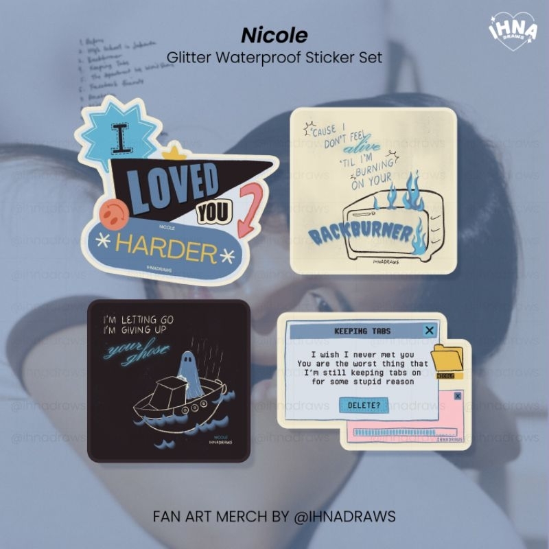 Nicole Sticker Set (Niki Zefanya Nicole album aesthetic laptop tumbler sticker fan art ...