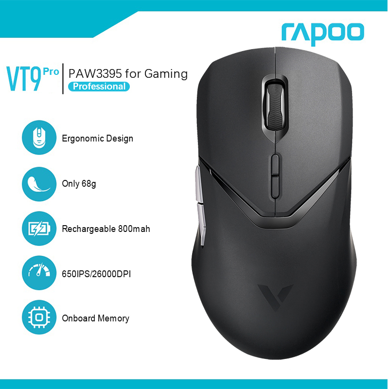 Rapoo VT9Pro 68g Wireless Gaming Mouse Rechargeable PAW3395 Wired 26000DPI | Shopee Philippines