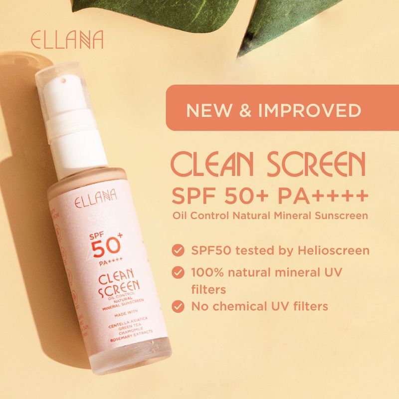 ELLANA Clean Screen SPF 50+ PA++++ Oil Control Mineral Sunscreen ...