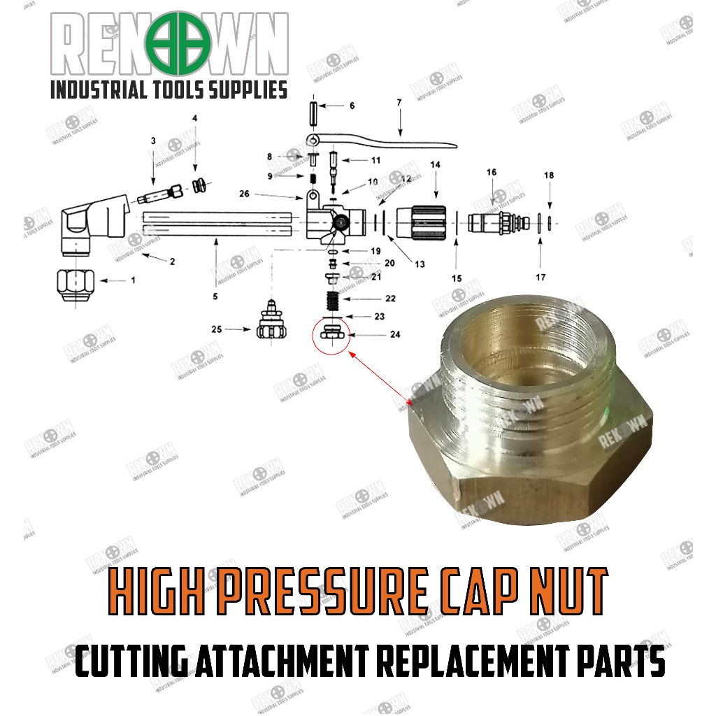 High Pressure Cap Nut (Replacement Parts for Cutting Attachement ...