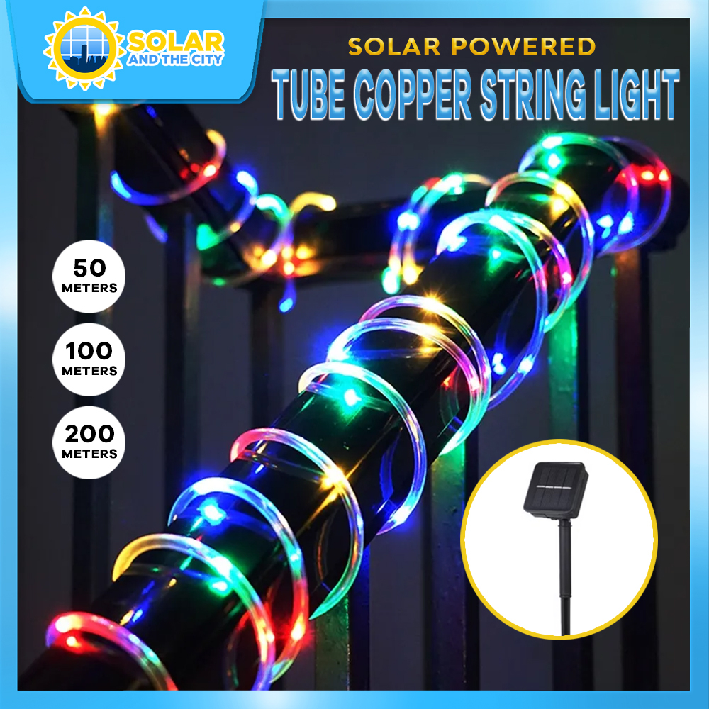 SIC 100/200LED Waterproof 8 Mode Solar Power Neon Hose Tube Copper ...
