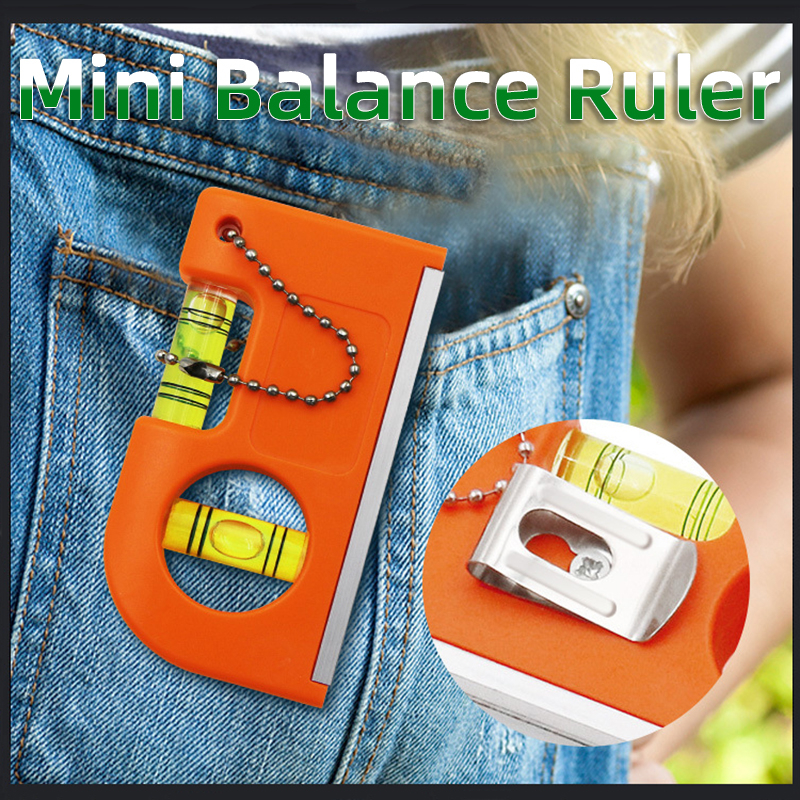 2 in 1 Spirit Leveler Tool 2 Bubble Mini Keychain Mini Pocket Level ...